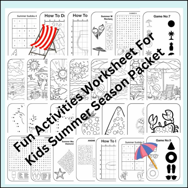 Fun Activities Worksheet For Kids Summer Season Packet - Made By Teachers