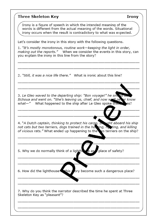 George Toudouze "Three Skeleton Key" worksheets | Made By Teachers