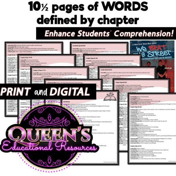 We Beat The Street Chapter Vocabulary Words - Made By Teachers