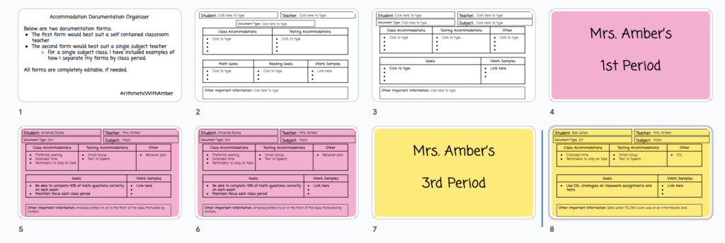 IEP/504/SPED Accommodation and Goals Tracker Documentation Organizer ...
