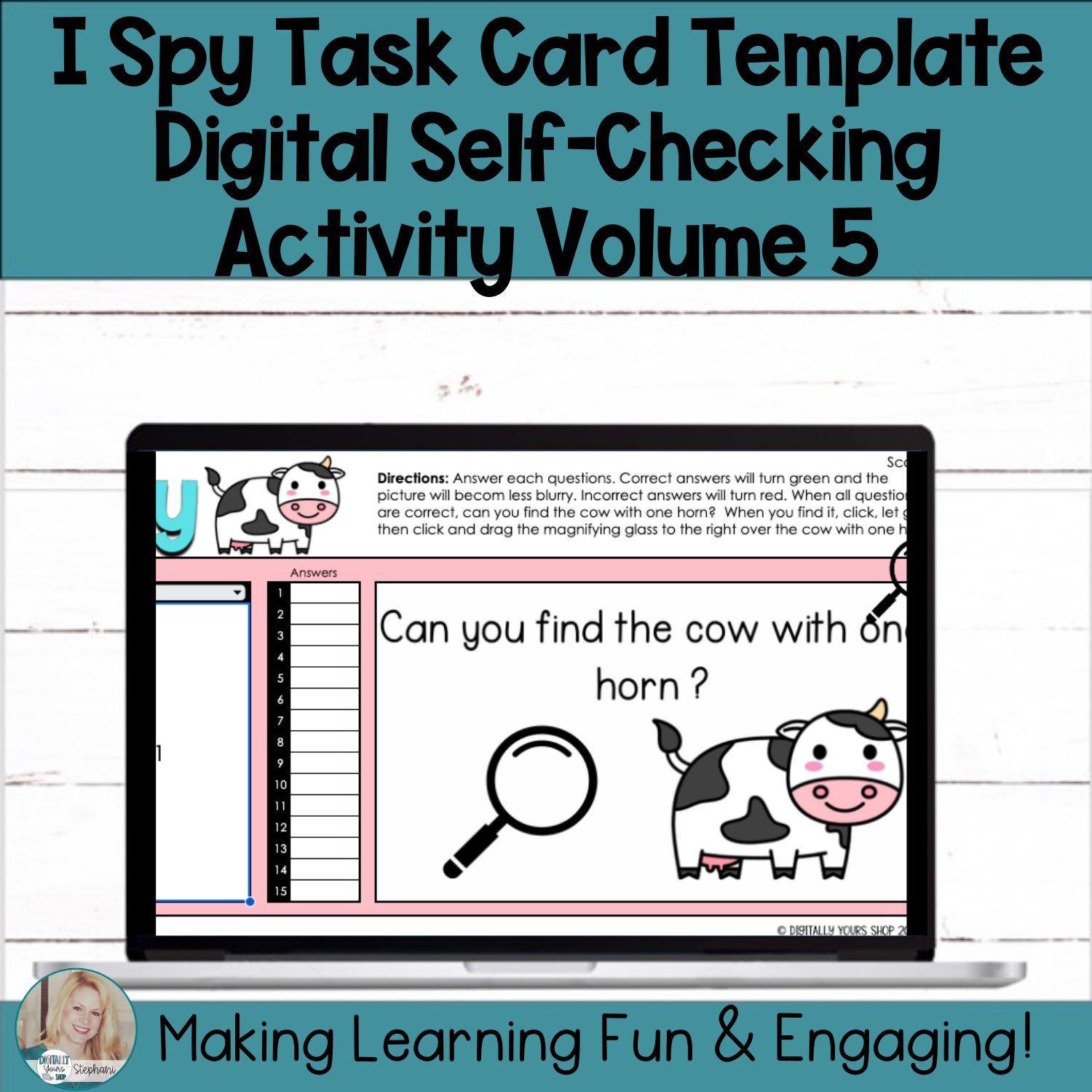 Editable Self-Checking I Spy Template Digital Resource Task Card ...