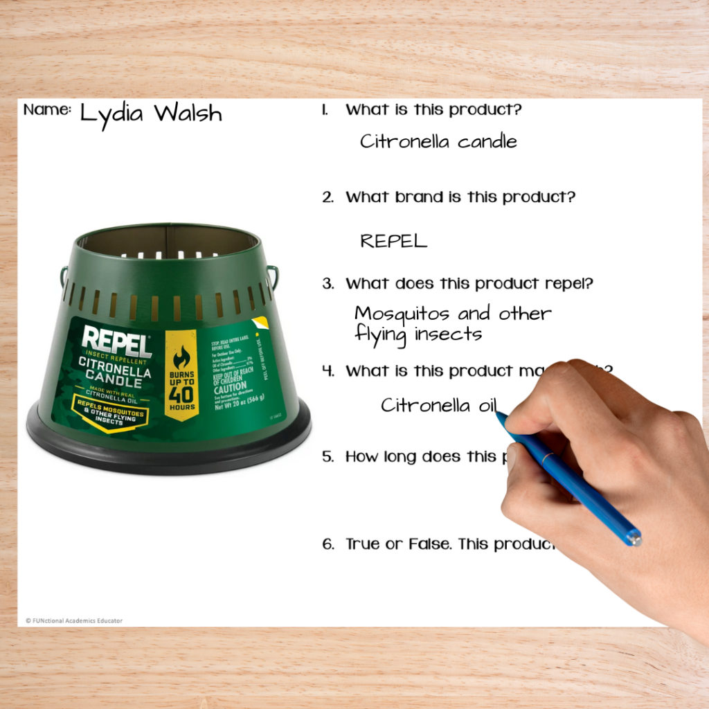 Functional Text - Product Label Comprehension Unit 1 SUMMER EDITION ...