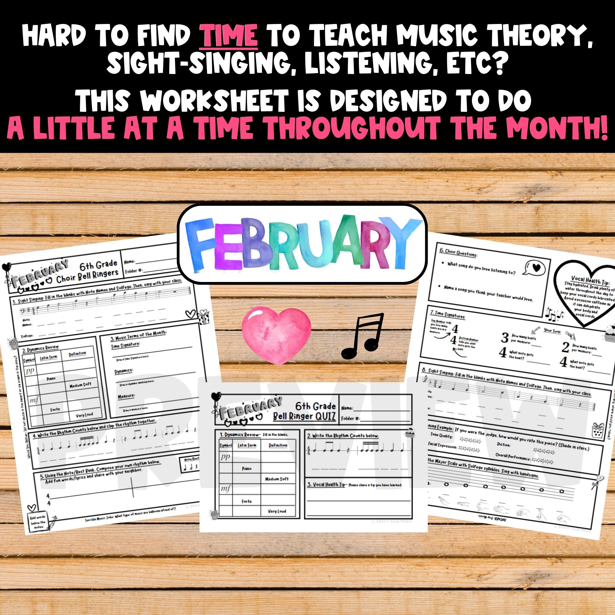 February 6th Grade Choir Curriculum Monthly Worksheet, Quiz & Answer ...