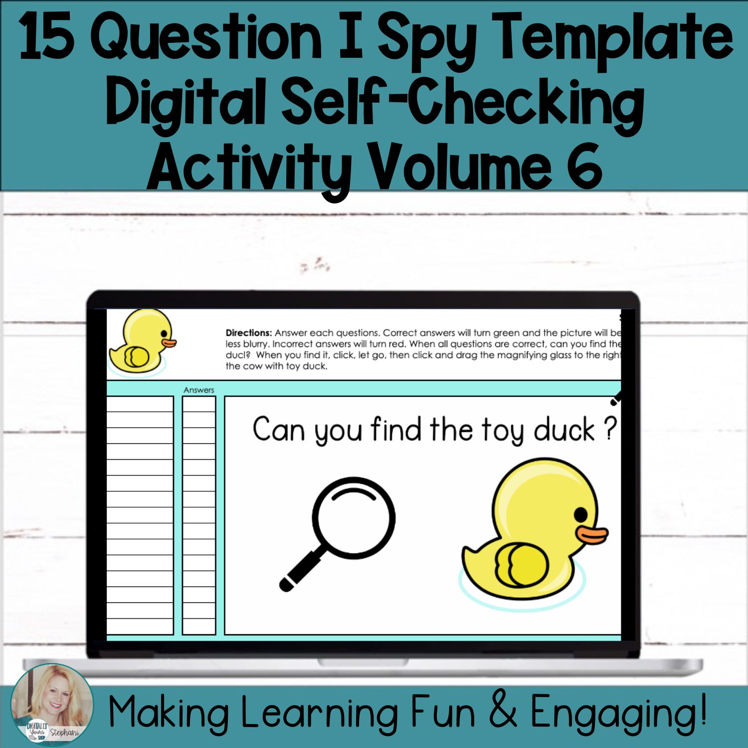 Editable Self-Checking I Spy Template Digital Resource Activity Vol. 6 ...