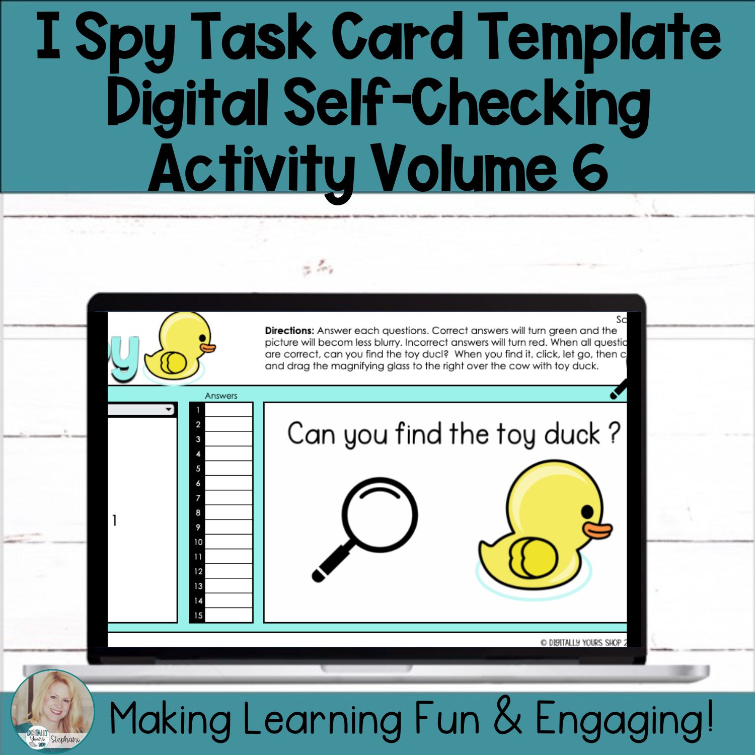 Editable Self-Checking I Spy Template Digital Resource Task Card ...