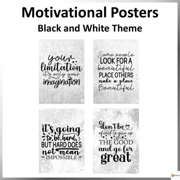 Motivational Posters Classroom Decor Black and White | Made By Teachers