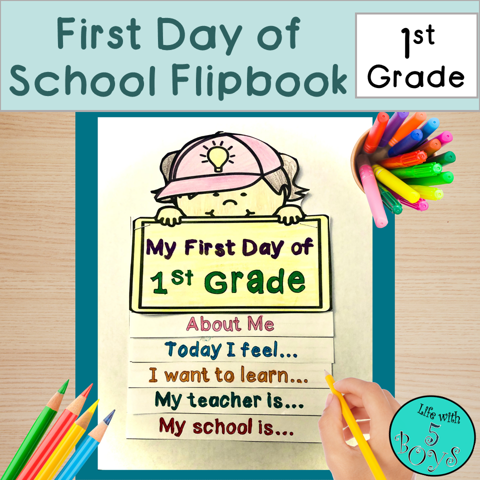 First Day of School Flipbook for 1st Grade | Made By Teachers