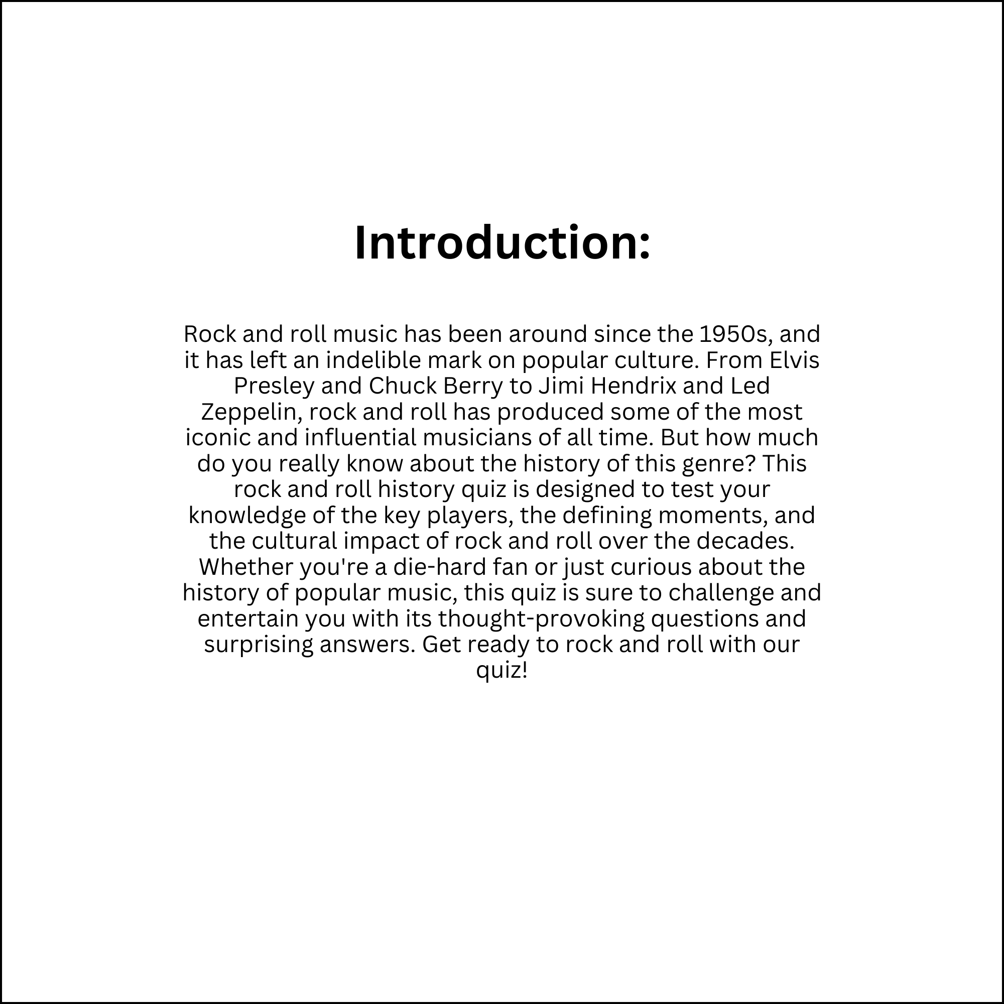 "Test Your Knowledge: A Journey Through Rock and Roll History with our ...