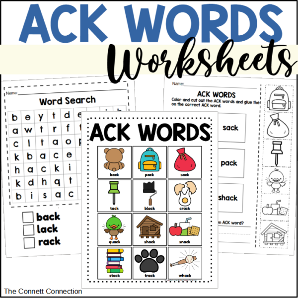 ACK Words No Prep Worksheets | Made By Teachers
