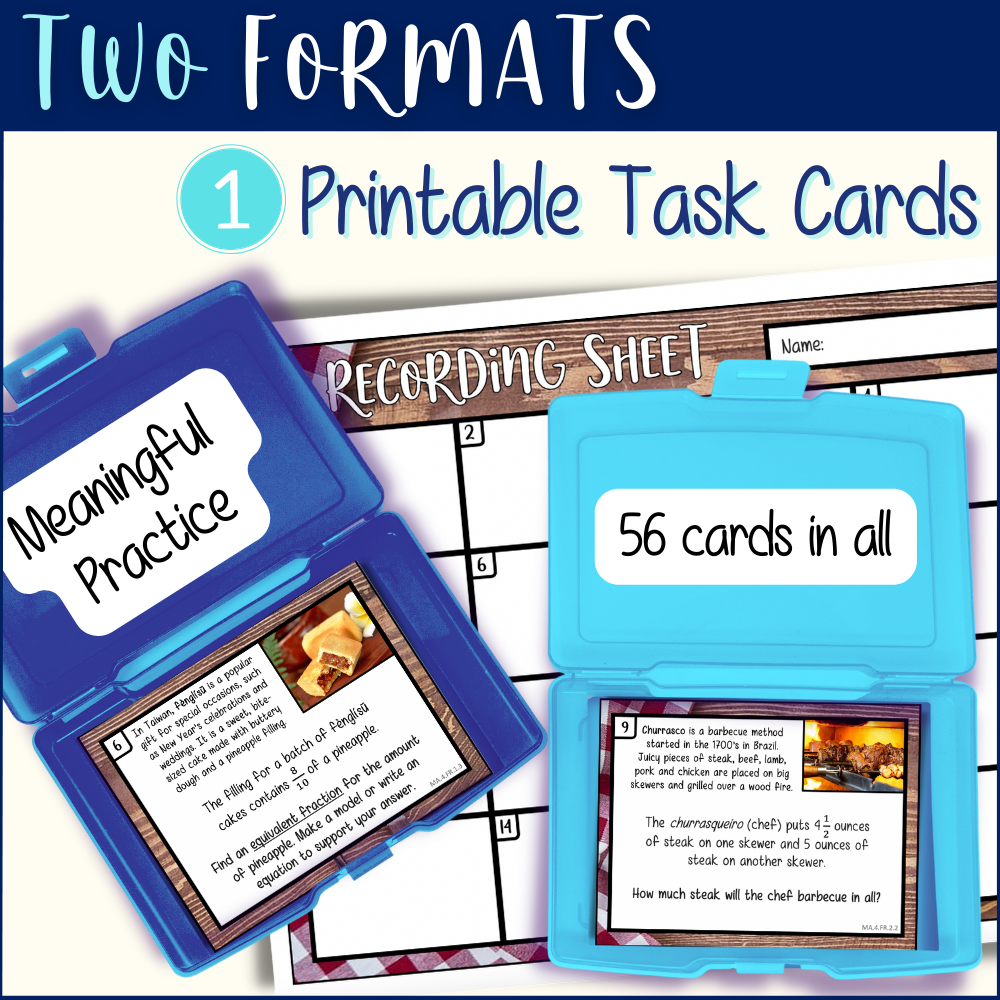 Fractions & Decimals in Diverse Recipes - Florida BEST MA.4.FR.1 + FR.2 ...