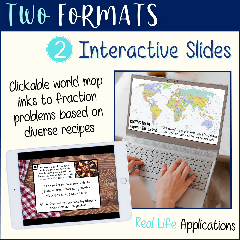 Fractions & Decimals in Diverse Recipes - Florida BEST MA.4.FR.1 + FR.2 ...
