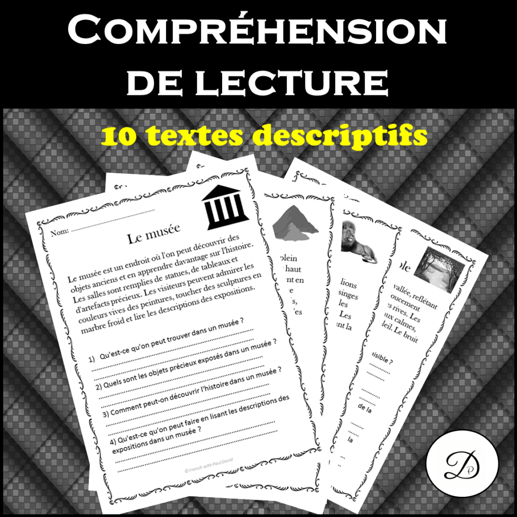 10 textes descriptifs - Compréhension de lecture / French Reading ...