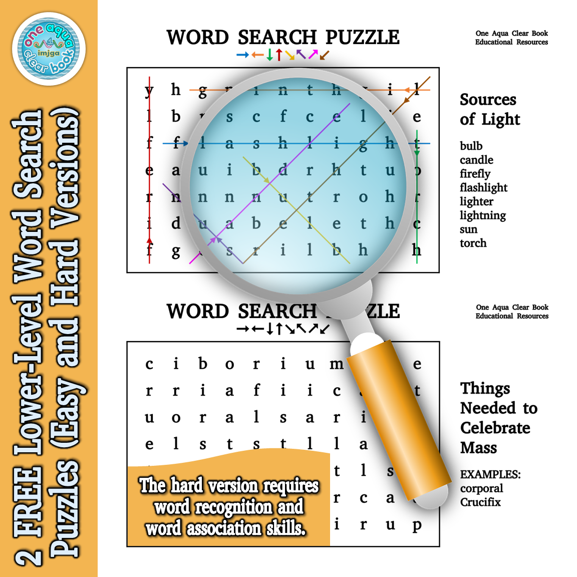 FREE Lower-Level Word Search Puzzles (Easy and Hard Versions) | Made By ...