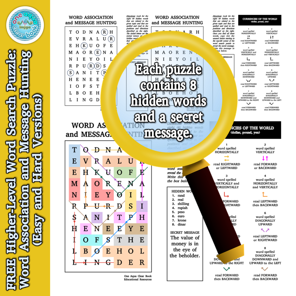 FREE Higher-Level Word Search Puzzle: Word Association and Message ...