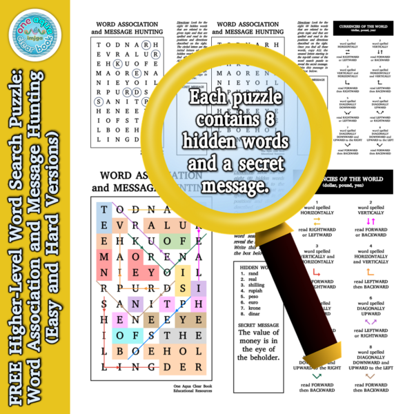 FREE Higher-Level Word Search Puzzle: Word Association and Message ...