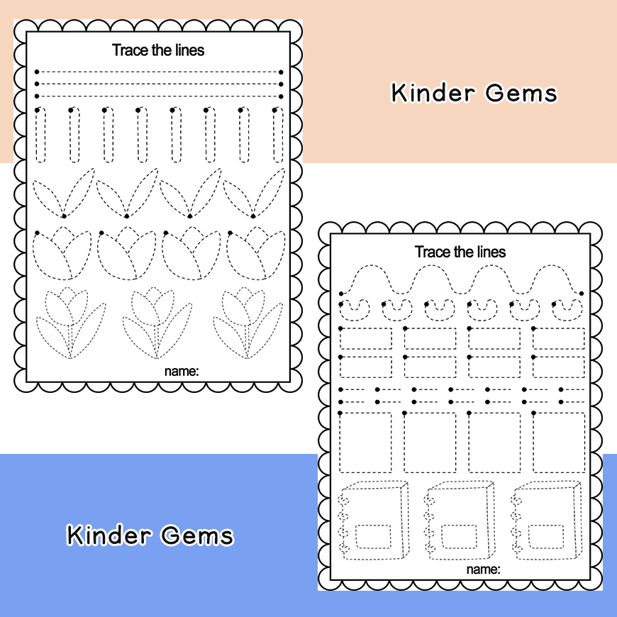 Writing Practice Worksheets | Trace and Color | Kindergarten ...