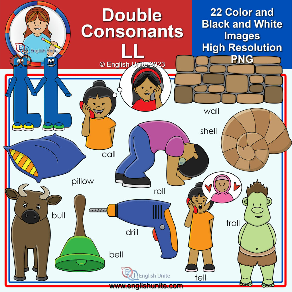 Clip Art - Double Consonants LL | Made By Teachers