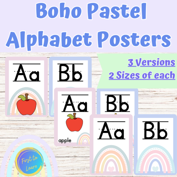 Boho Pastel Alphabet Posters | Made By Teachers