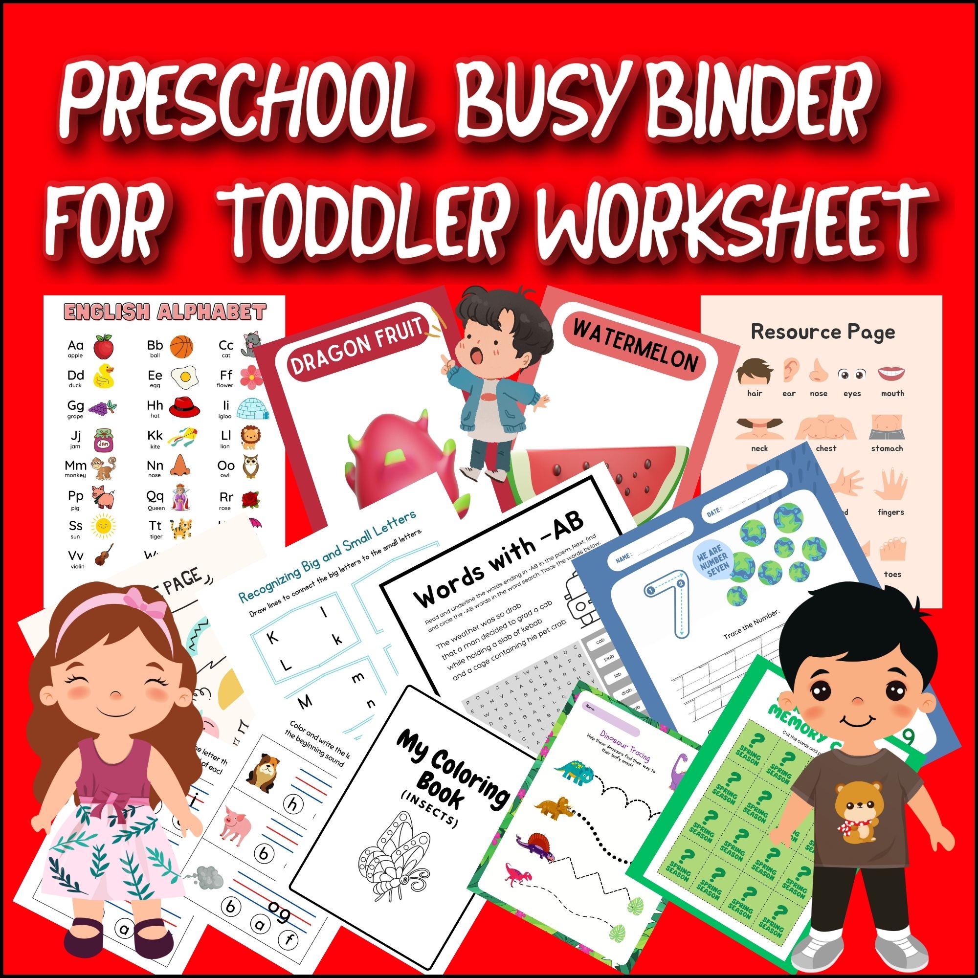 PRESCHOOL BUSY BINDER FOR TODDLER WORKSHEET | Made By Teachers