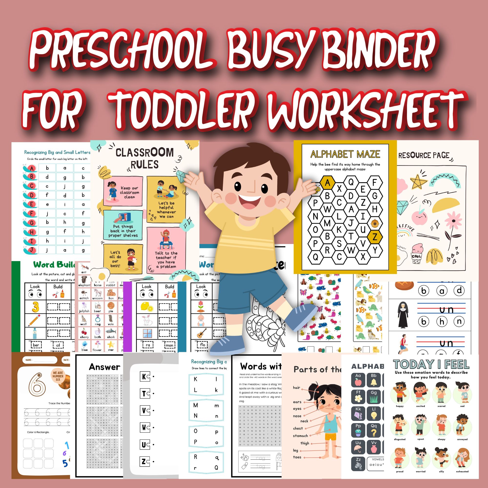 PRESCHOOL BUSY BINDER FOR TODDLER WORKSHEET | Made By Teachers