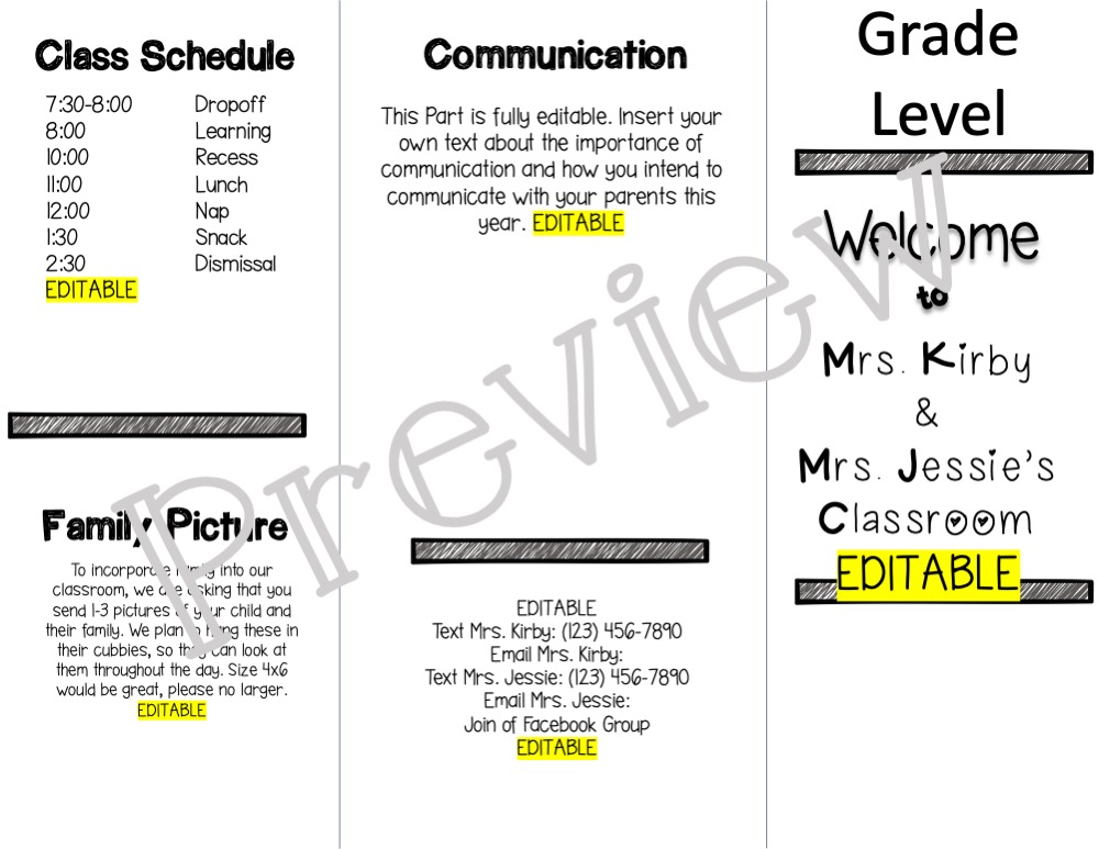 Back to School Trifold Brochure | Made By Teachers