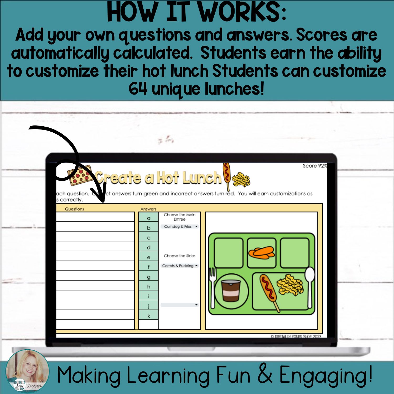 Create a Hot Lunch Self-Checking Template Digital Resource Activity Vol ...