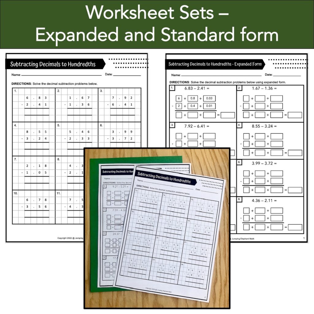 Subtracting Decimals to Hundredths No Regrouping Google Slides and ...