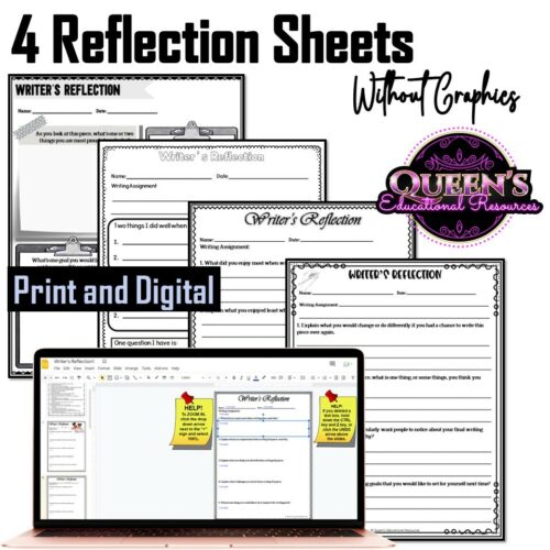 Reflection Sheets | Reflection Worksheets | Reading and Writing ...