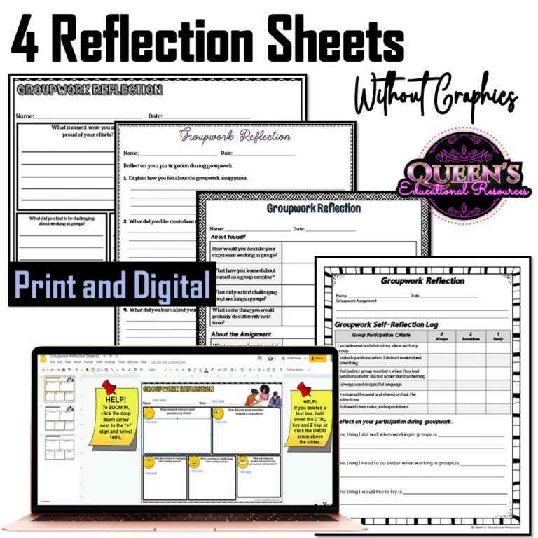 Reflection Sheets | Reflection Worksheets | Reading and Writing ...