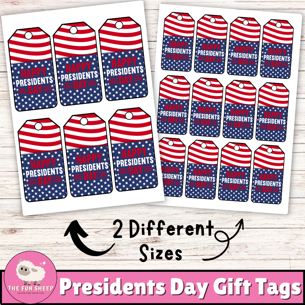 Presidents day Gift Tags | Happy President Day Printable Labels for ...