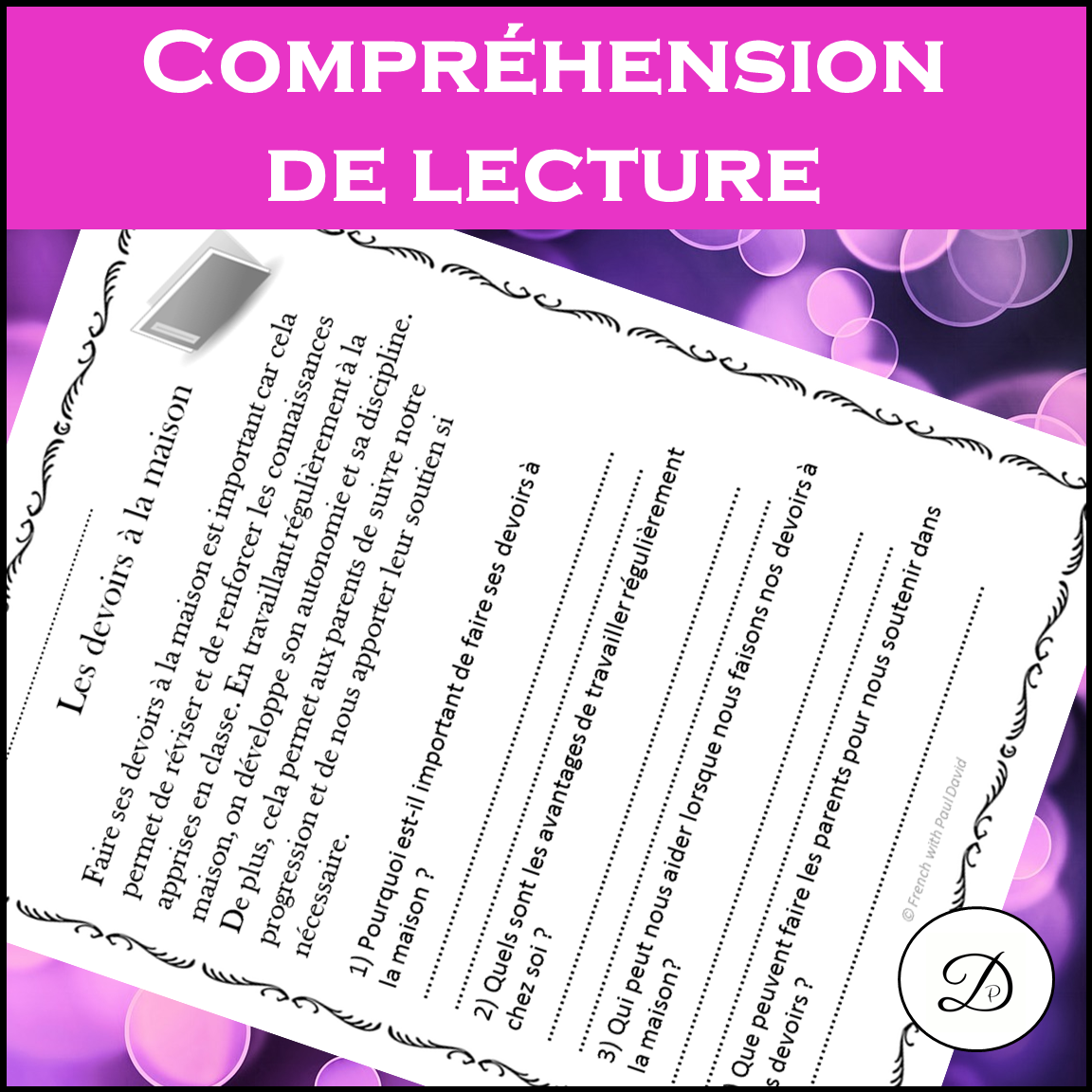 10 textes argumentatifs - Compréhension de lecture/ French Reading ...