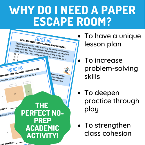 No Prep 4th Grade Math Escape Room | Christmas Paper Escape Room ...