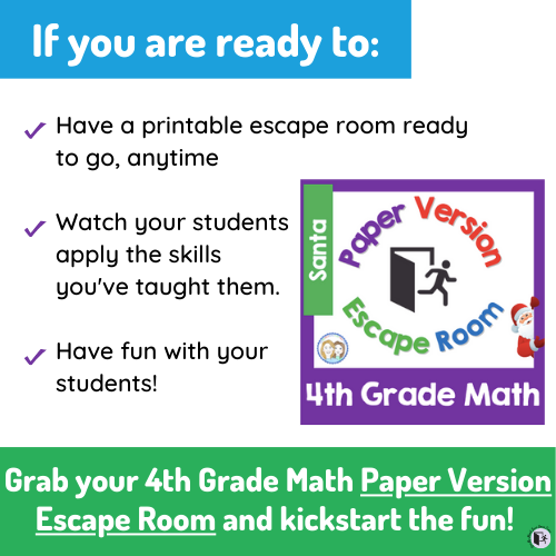 No Prep 4th Grade Math Escape Room | Christmas Paper Escape Room ...