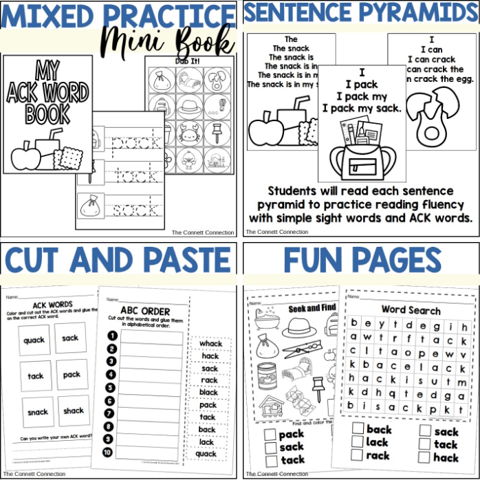 ACK Words Worksheets and Hands On Centers | Made By Teachers
