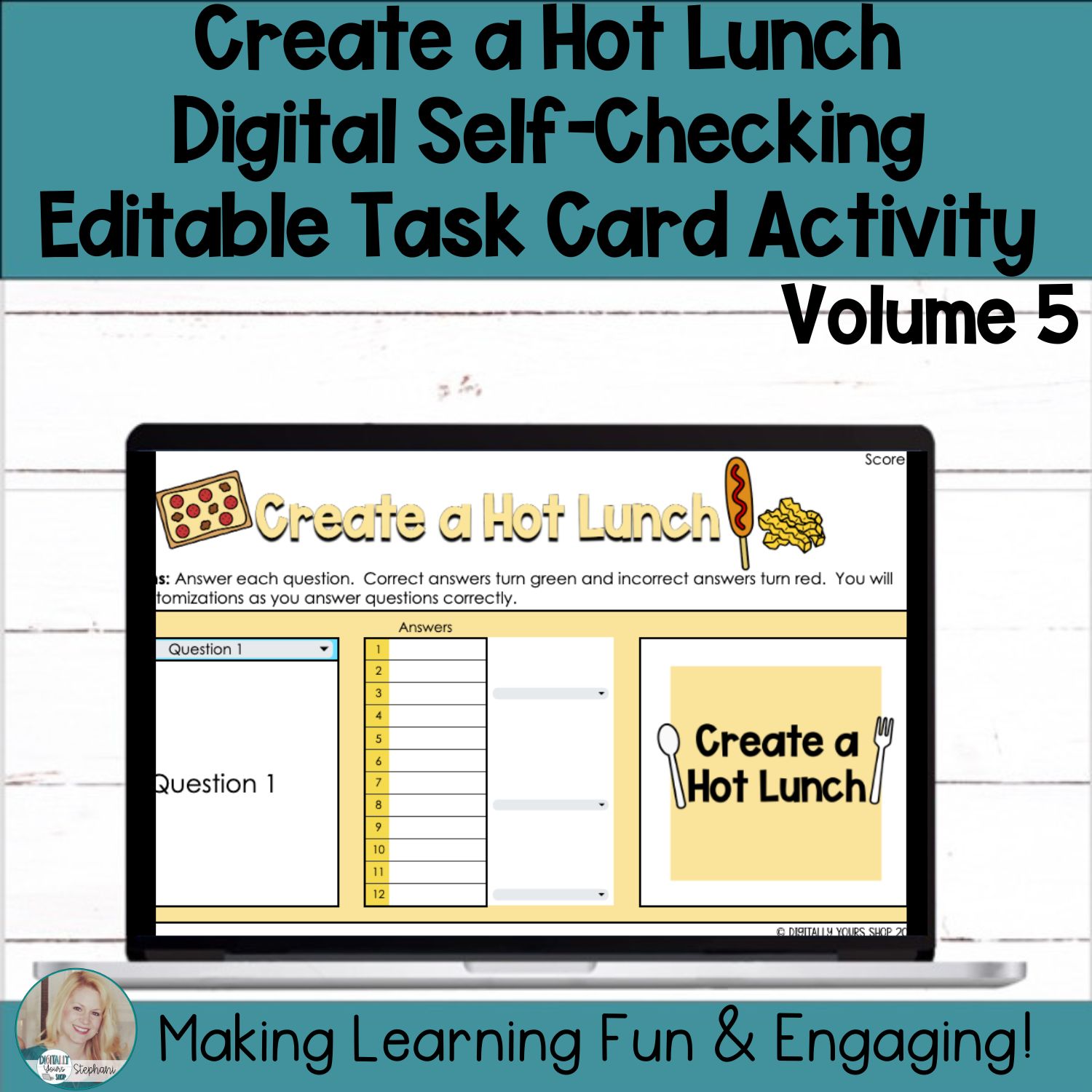 Create a Hot Lunch Self-Checking Task Card Template Digital Resource V5 ...
