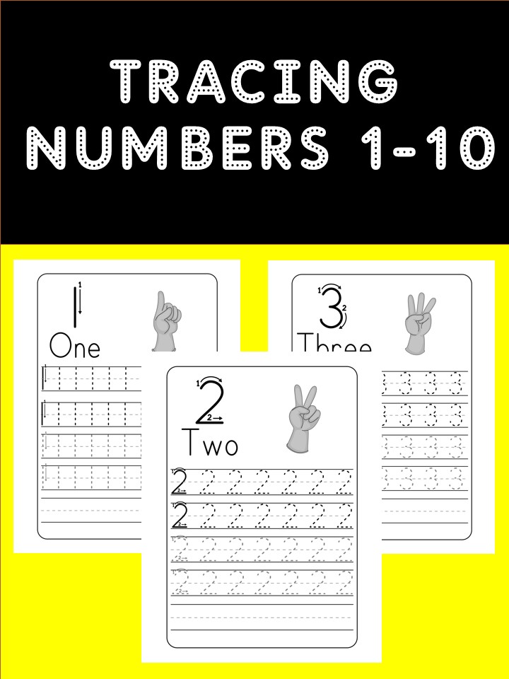 Tracing Numbers Worksheets 1 10