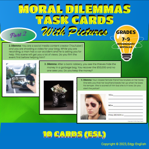Moral Dilemmas - ESL Task Cards (Part 2) | Made By Teachers