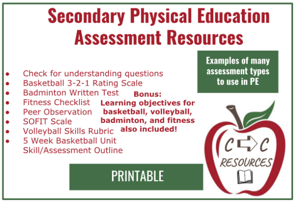 Physical Education Assessments Examples | Made By Teachers