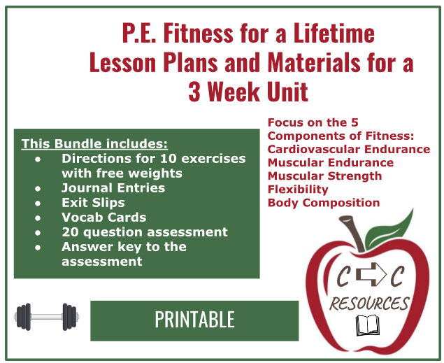P.E. Fitness for a Lifetime 3 Week Unit Lesson Plans | Made By Teachers