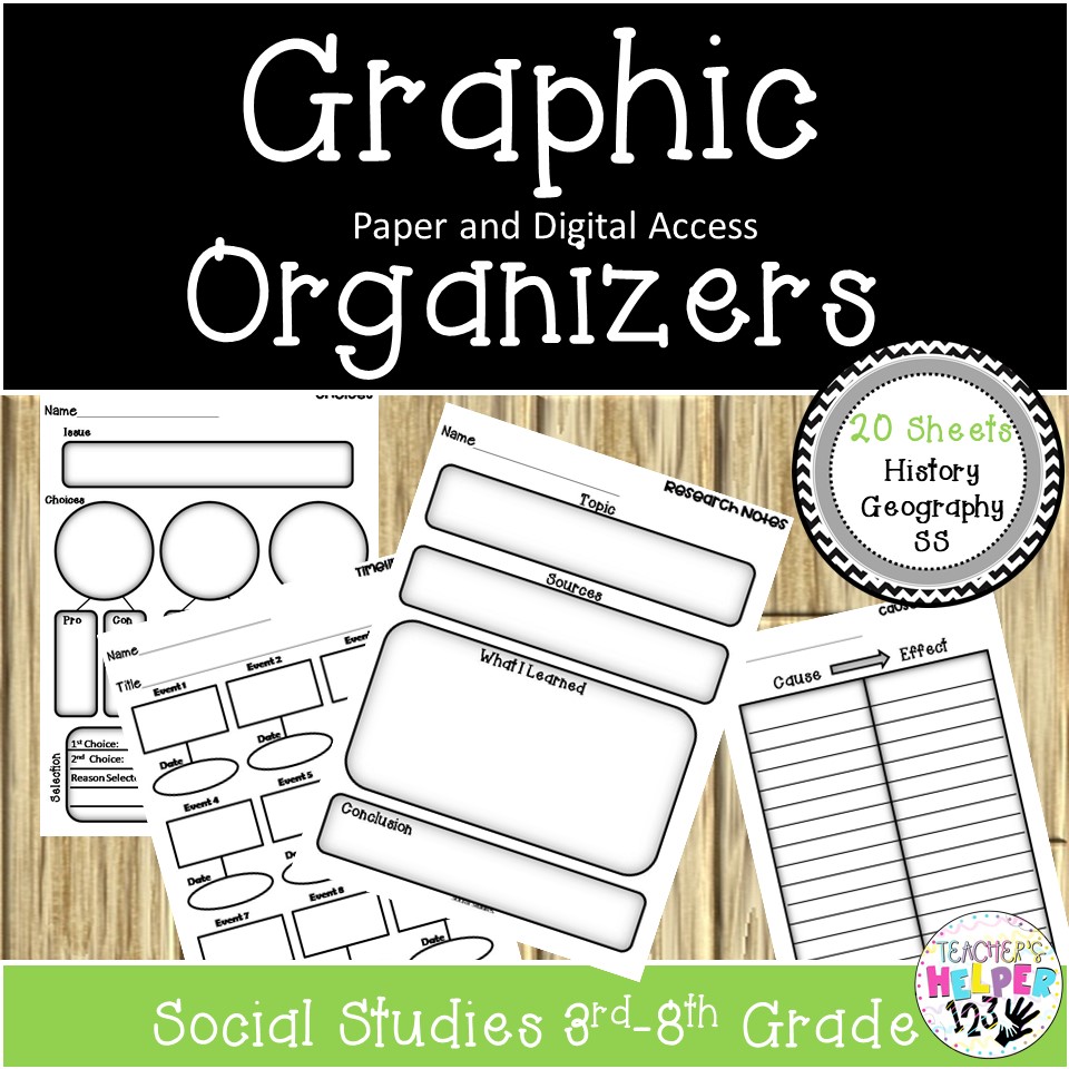 20 Social Studies | Graphic Organizers | Grades 3rd-8th | & Digital ...