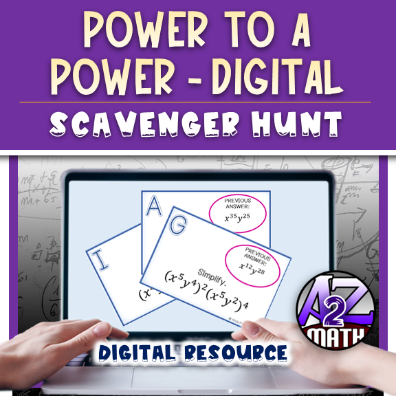 Laws of Exponents Power to a Power Activity Digital Scavenger Hunt ...