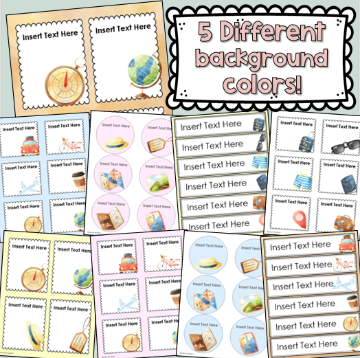 Travel Adventure Watercolor Classroom Labels Decorations EDITABLE ...