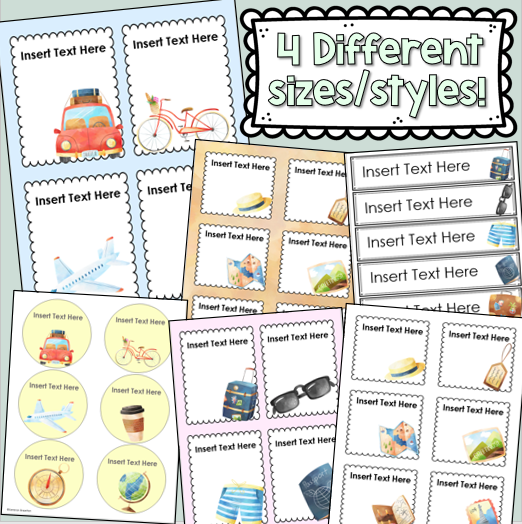 Travel Adventure Watercolor Classroom Labels Decorations EDITABLE ...