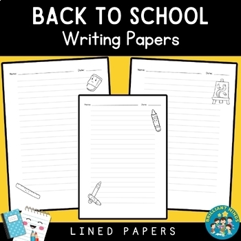 Back to School Writing Paper with Lines - Writing Paper for Back to ...