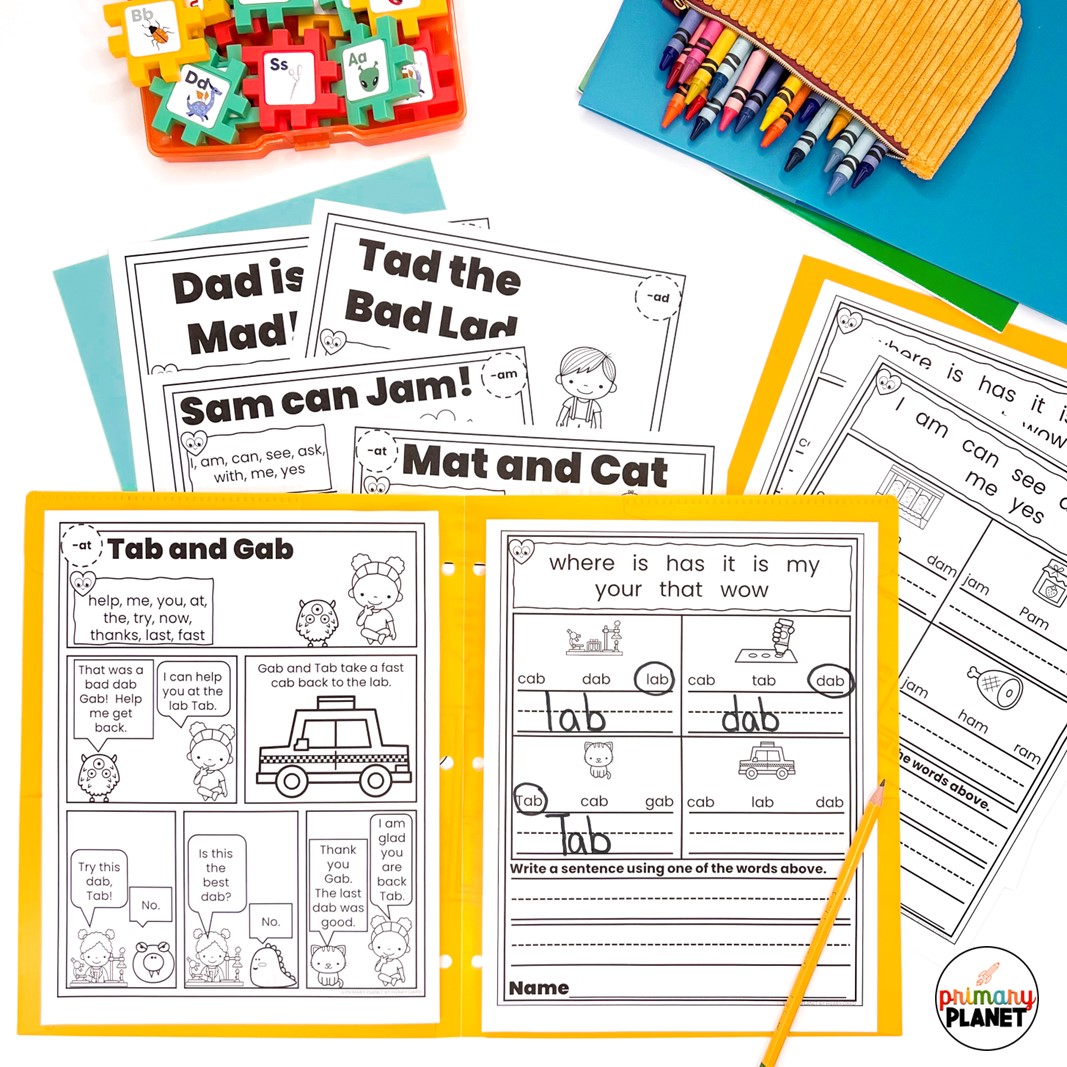 Decodable Readers + Phonics Worksheets - Short ă Word Families ...