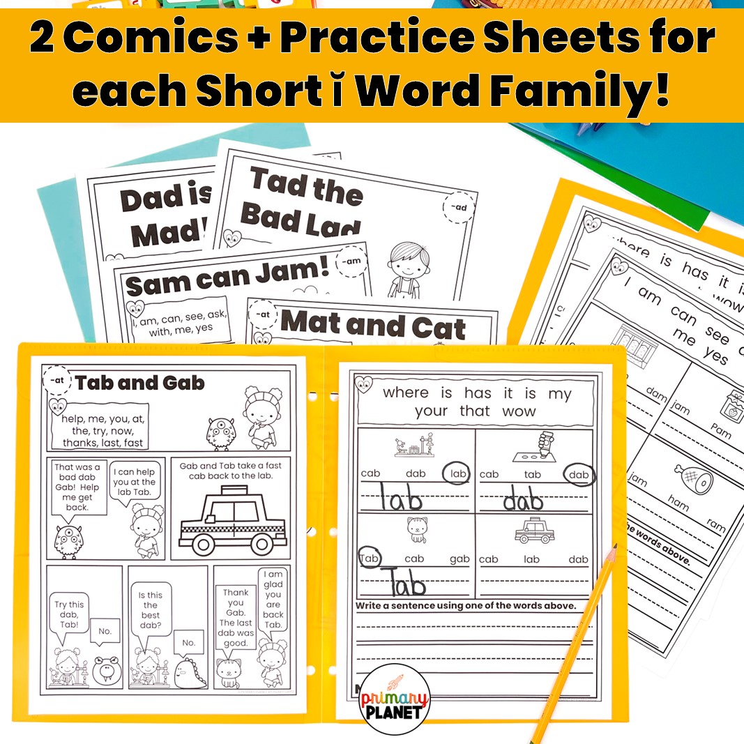 Decodable Readers + Phonics Worksheets - Short ă Word Families ...