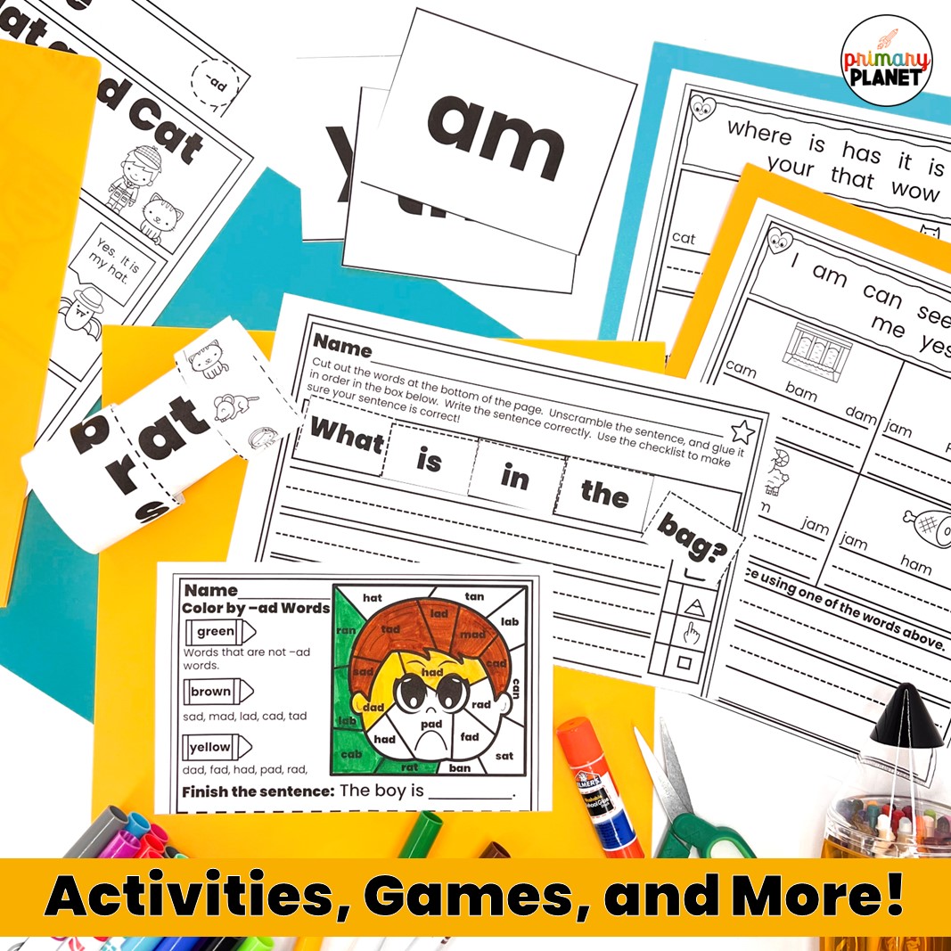 Decodable Readers + Phonics Worksheets - Short ă Word Families ...