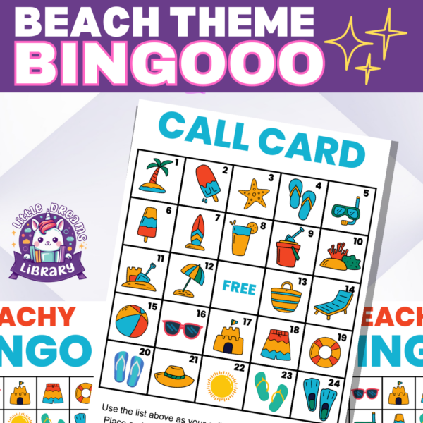 Beachy Printable Bingo Game Cards - Fun and Educational Beach Summer ...