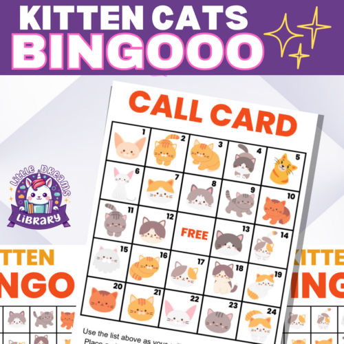 Kitten Cats Printable Bingo Game Cards - Fun and Adorable Activity for ...
