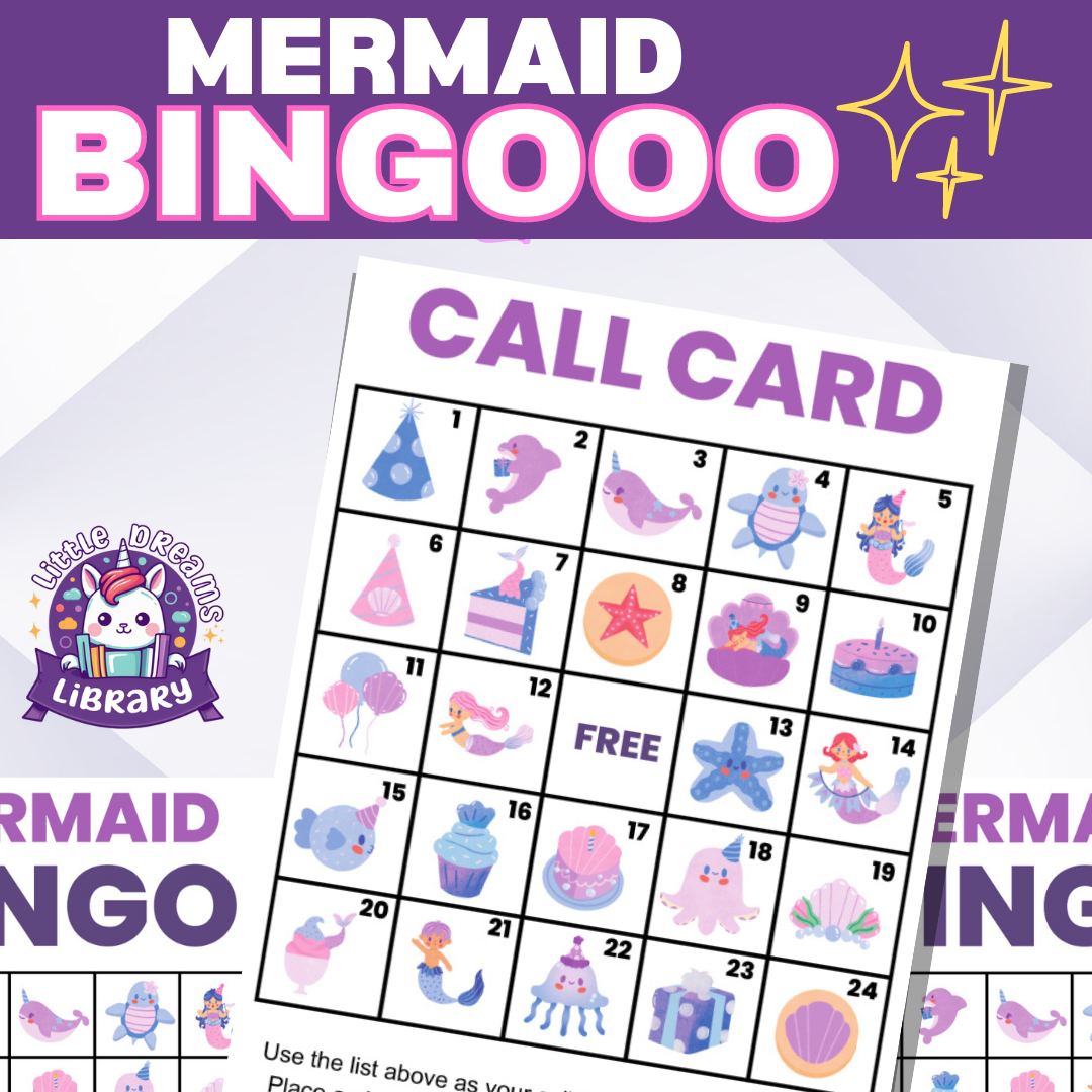 Mermaid Printable Bingo Game Cards - Fun and Educational Activity for ...